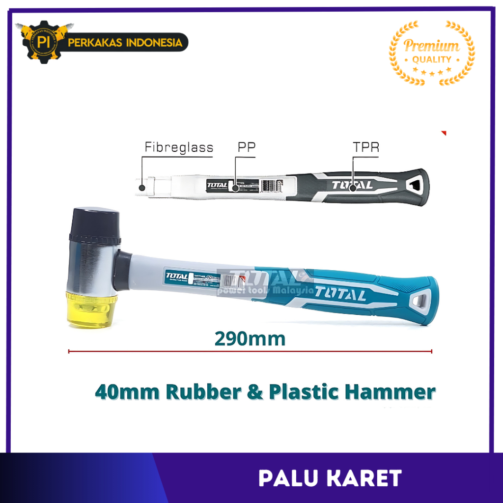 Jual Palu Karet Plastik TOTAL THT77406 Rubber Plastic Nylon Hammer ...