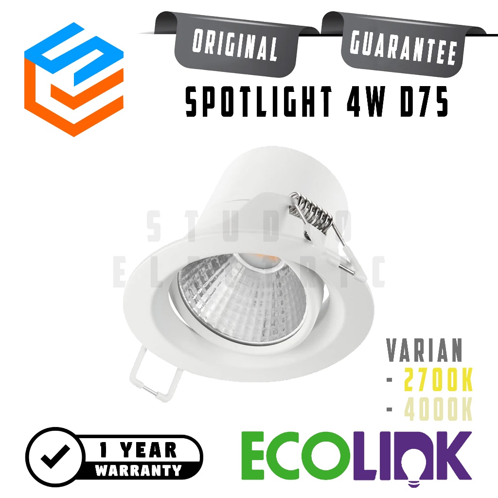 Jual Ecolink Spotlight ESL190 Lampu LED Downlight Bulat 4 Watt D75 - Spot Light Kyanite Kuning ...