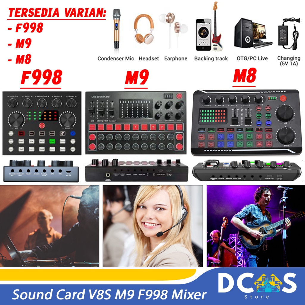 Jual Sound Card V8S / M9 / F998 Mixer Bluetooth Audio Usb External | Shopee Indonesia