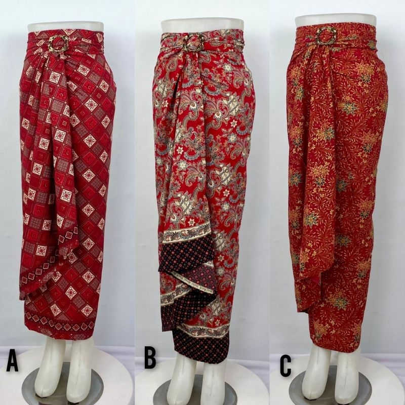Jual Sircinta Rok Lilit Batik | Pareo Motif Mix Merah, Maroon bySC ...
