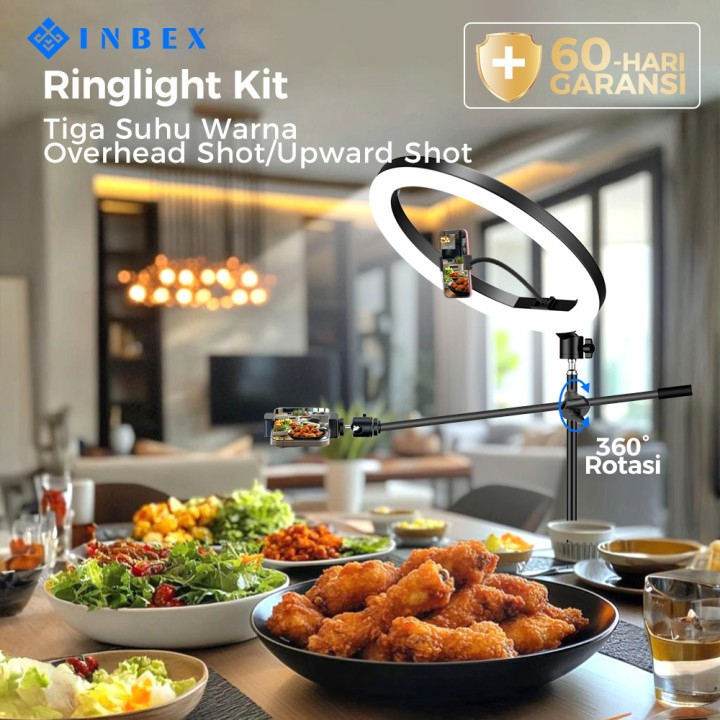 Jual INBEX Ringlight Overhead Tripod Konten Fill LED Lighting Foto ...