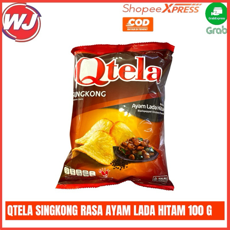 Jual QTELA SINGKONG RASA AYAM LADA HITAM 100G | Shopee Indonesia