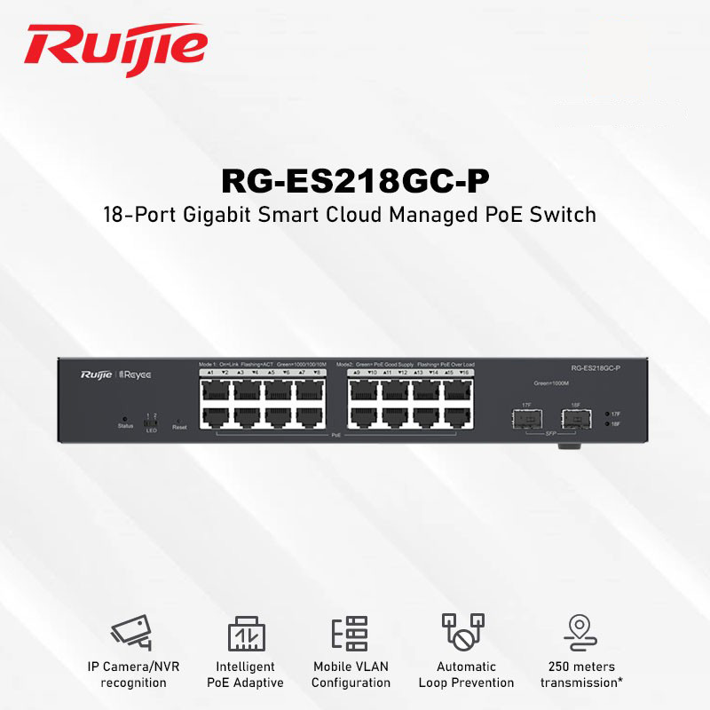 Jual Ruijie 18-Port Gigabit Smart PoE Switch RG-ES218GC-P | Shopee Indonesia