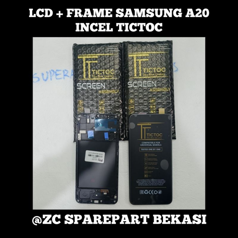 Jual LCD + FRAME SAMSUNG A20 INCEL TICTOC | Shopee Indonesia
