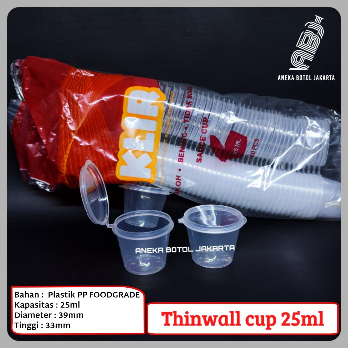 Jual Thinwall cup saus 25ml / cup sauce 25ml / tempat sambal 25ml ...