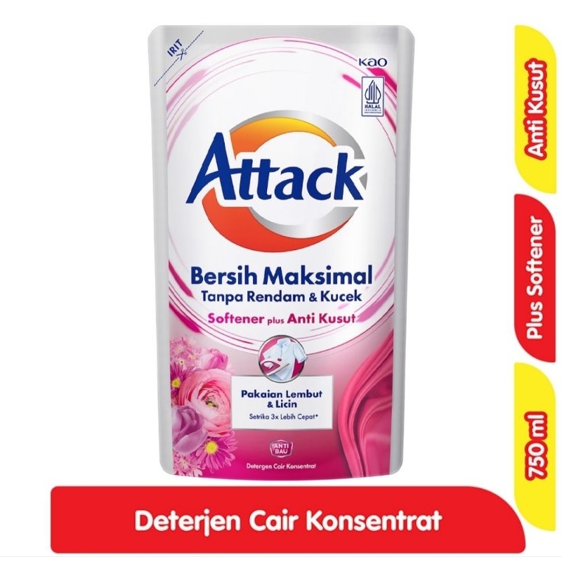 Jual Attack Softener Liquid Detergen Cair 750 ml | Shopee Indonesia