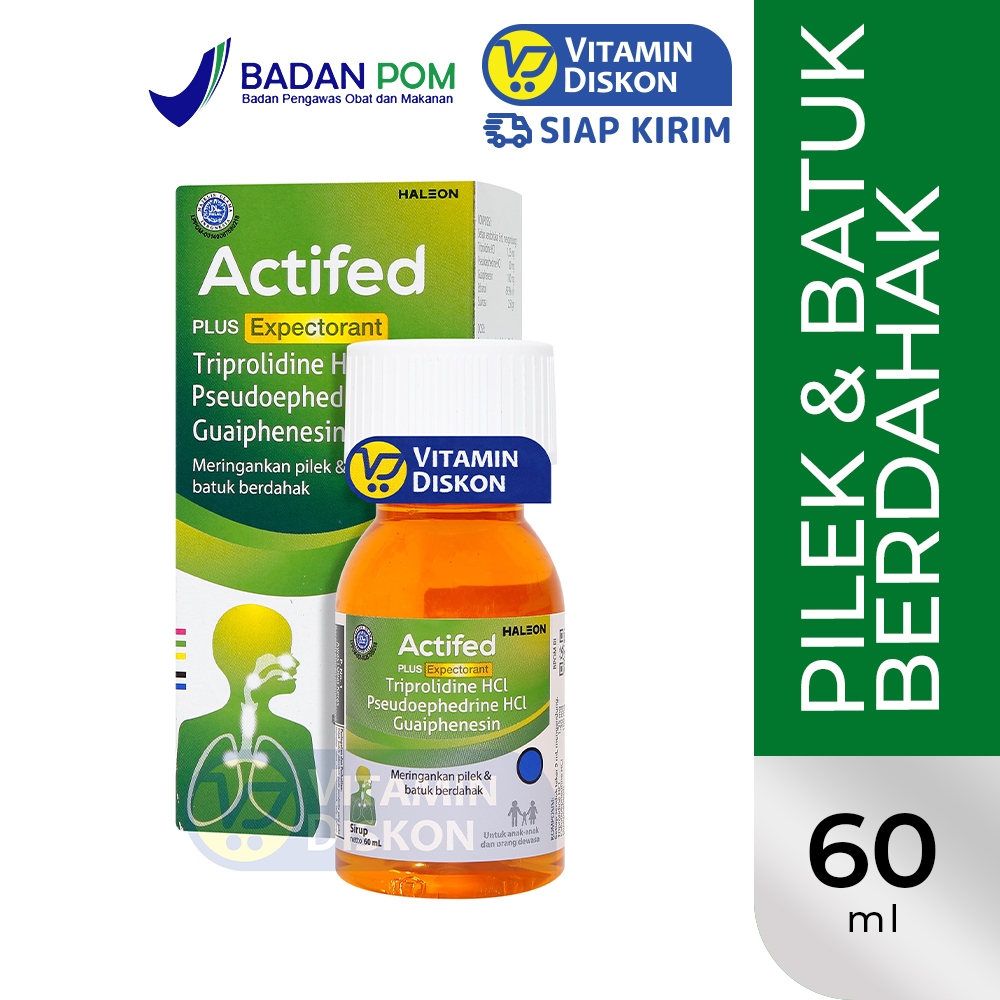 Jual ACTIFED PLUS EXPECTORANT SIRUP 60ML | BATUK BERDAHAK (HIJAU ...
