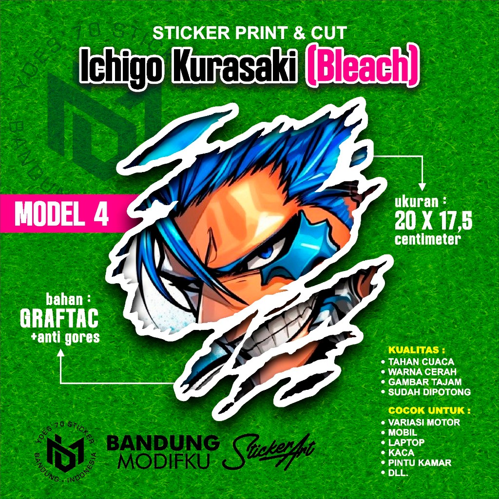 Jual Stiker Tokoh Anime Viral / Ichigo Kurasaki (Bleach)-4 / Stiker ...