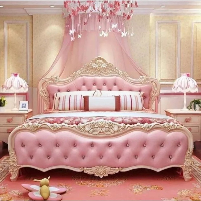 Jual REAL PICT !! Dipan tempat tidur Ukir rose pink duco - tempat tidur ...
