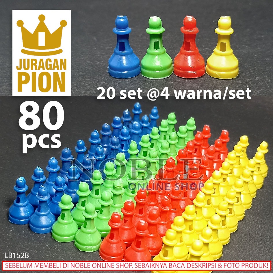 Jual 80 pcs / 20 set Bidak Berlubang Pion Catur Juragan Pion Plastik 4 Warna Pelengkap Mainan ...