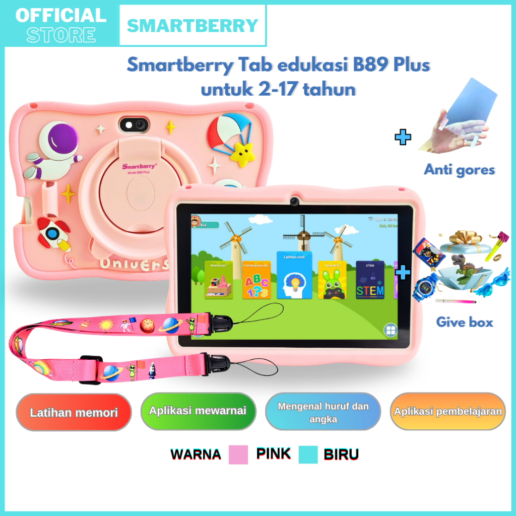 Jual [FREE MAINAN] SMARTBERRY STUDY TAB 4/128GB B89 Plus / B85PRO / B91 ...