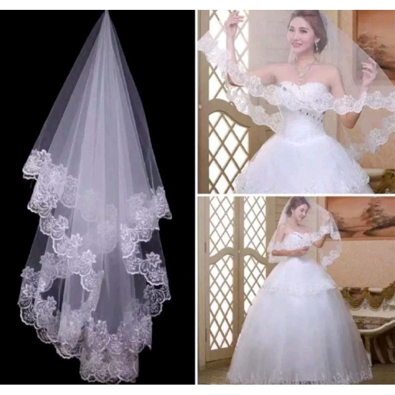 Jual Veil Wedding | Bridal Veil Kerudung Pengantin Veil Putih Kerudung ...