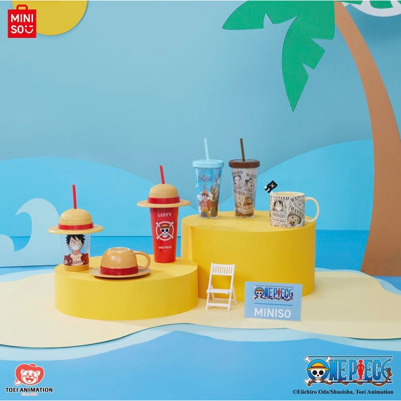 Jual Miniso x One Piece ‼️ Tumbler Plastik Sedotan One Piece Luffy ...