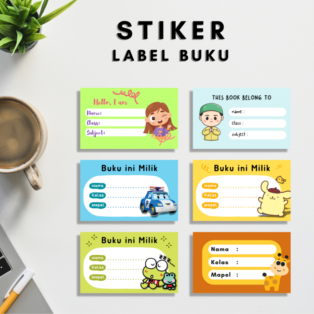 Jual STIKER LABEL BUKU MATA PELAJARAN / STIKER NAMA / STIKER BUKU ...