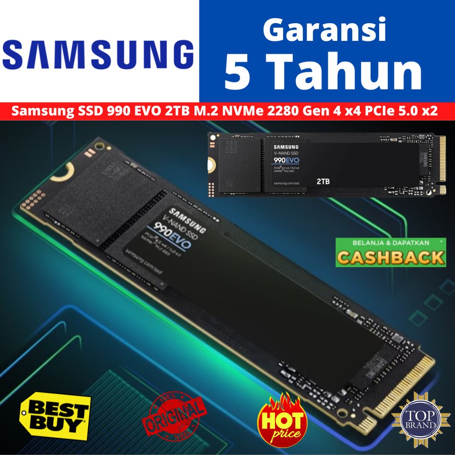 Jual SSD NVME M2 SSD SAMSUNG NVME SSD 990 EVO GEN 4 GEN 5 | Shopee ...