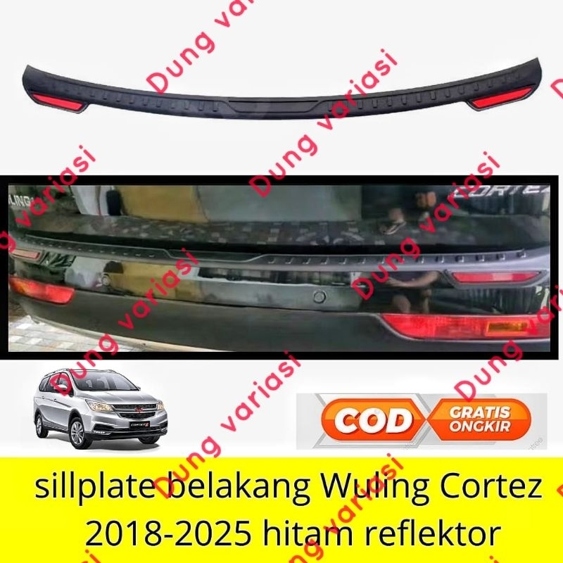 Jual sillplate belakang mobil wuling cortez hitam reflector 2018,2022 ...