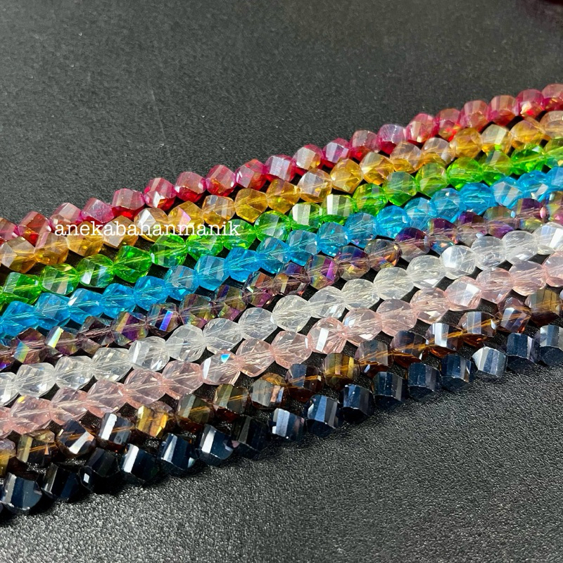 Jual Bahan Craft Manik Crystal Ceko Lilit/ Kristal Ceko Lilit 8mm ...