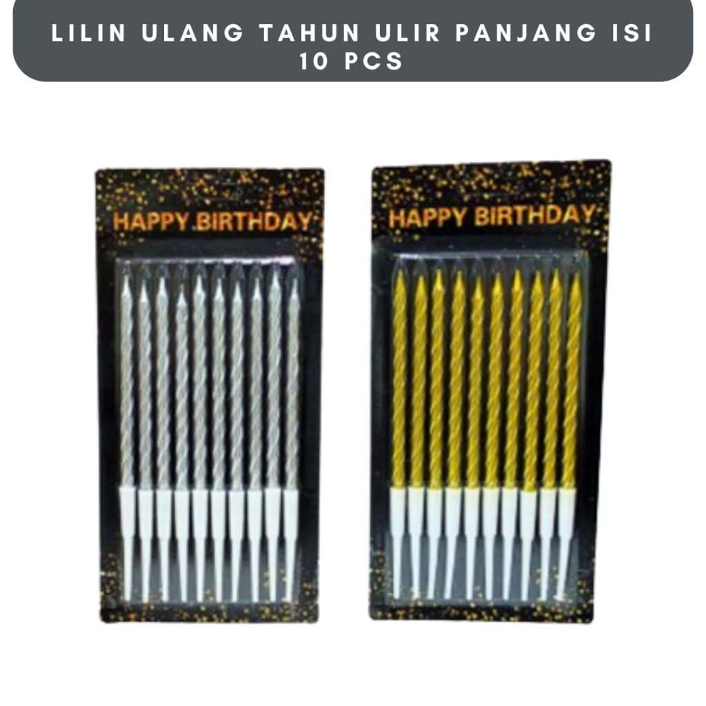 Jual LILIN ULANG TAHUN ULIR PANJANG ISI 10 PCS | Shopee Indonesia