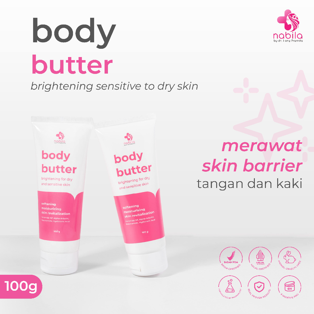 Jual NABILA - BODY BUTTER BRIGHTENING FOR SENSITIVE & DRY SKIN | BODY ...
