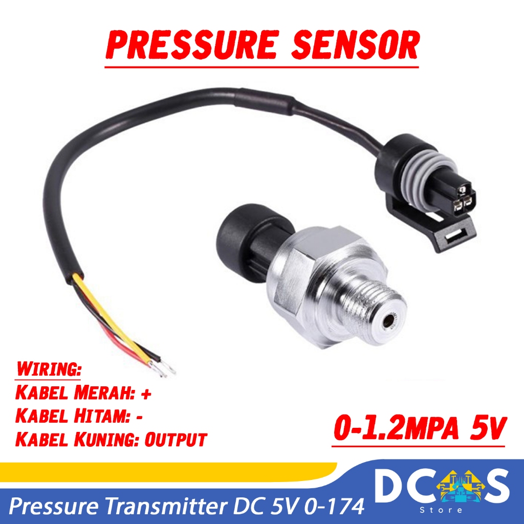 Jual Pressure Transmitter DC 5V 0-174 Psi/1.2MPa Pressure Sensor ...