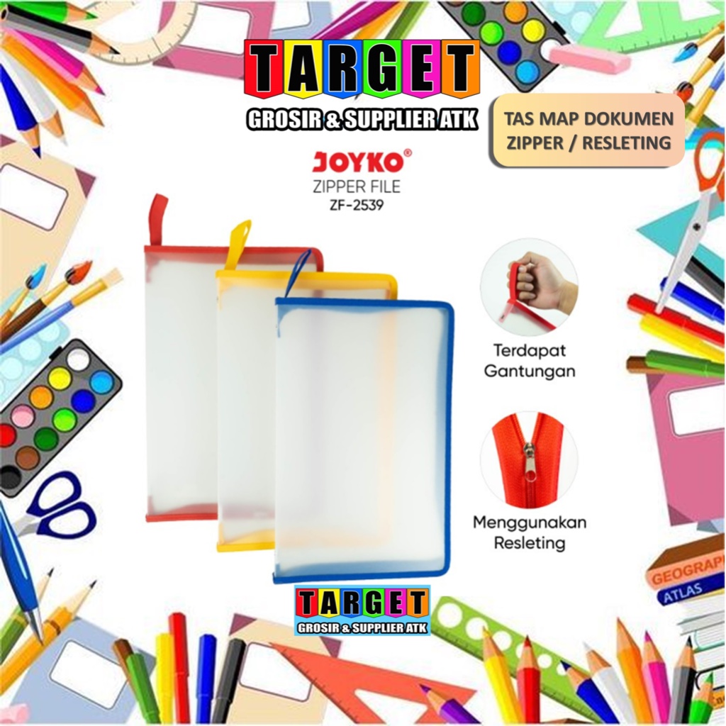 Jual TAS MAP PLASTIK RESLETING / ZIPPER BAG / TAS SLETING DOKUMEN FOLIO ...