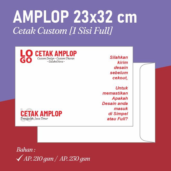 Jual Amplop A4 23x32 cm ArtPaper 230gsm Lebih Tebal daripada HVS ...