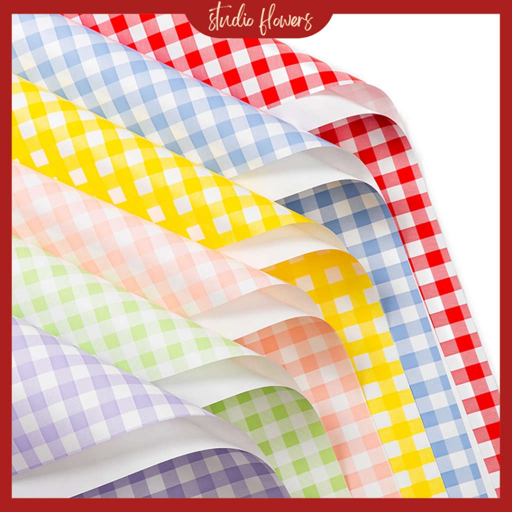 Jual Kertas Buket Bunga Gingham Putih Flower Wrapping Paper Cellophane ...