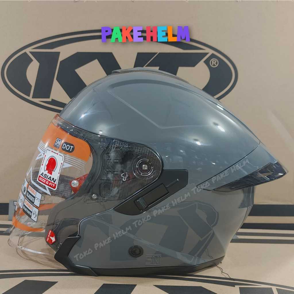 Jual HELM INK TERRA 2 SOLID GORILLA GREY HALF FACE DOUBLE VISOR ...