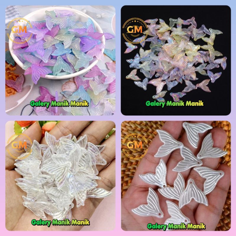 Jual [ 25 pcs] Manik Mote Mermaid Tail Charm Manik Mote Ekor Duyung ...
