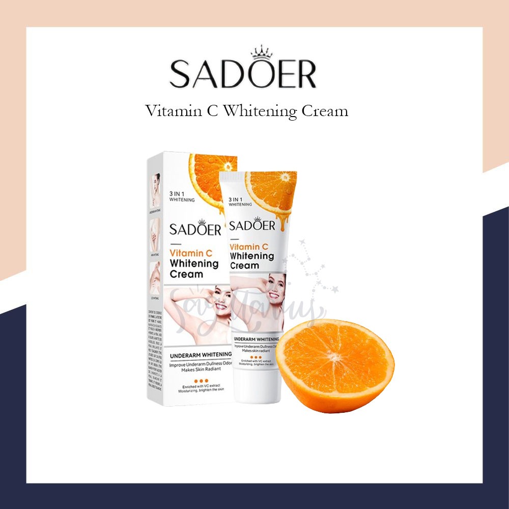 Jual SADOER Cream Vitamin C Whitening Cream Krim Pemutih Ketiak Badan 50gr SR017 | Shopee Indonesia