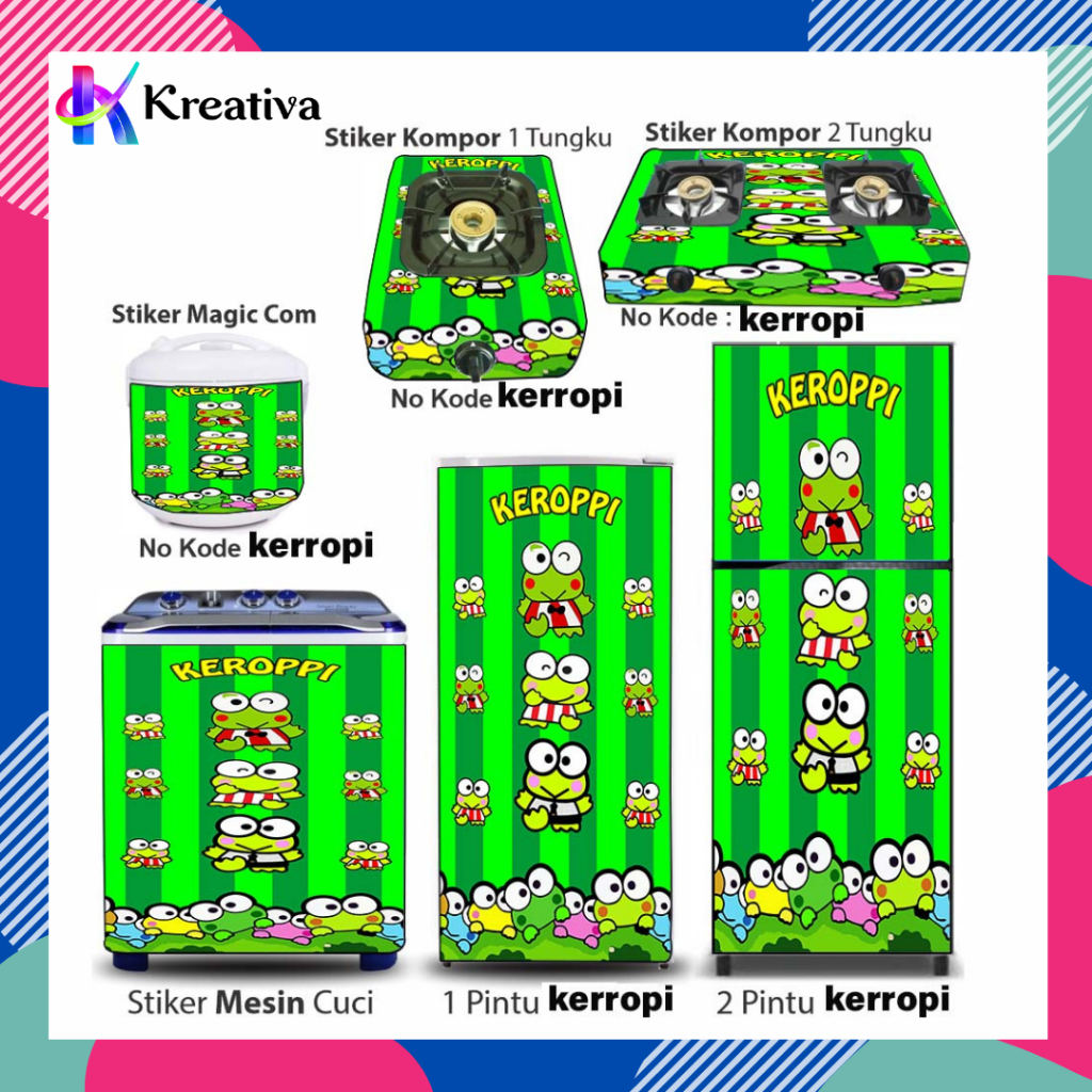 Jual Stiker kulkas 1 pintu dan 2 pintu motif kodok | Shopee Indonesia