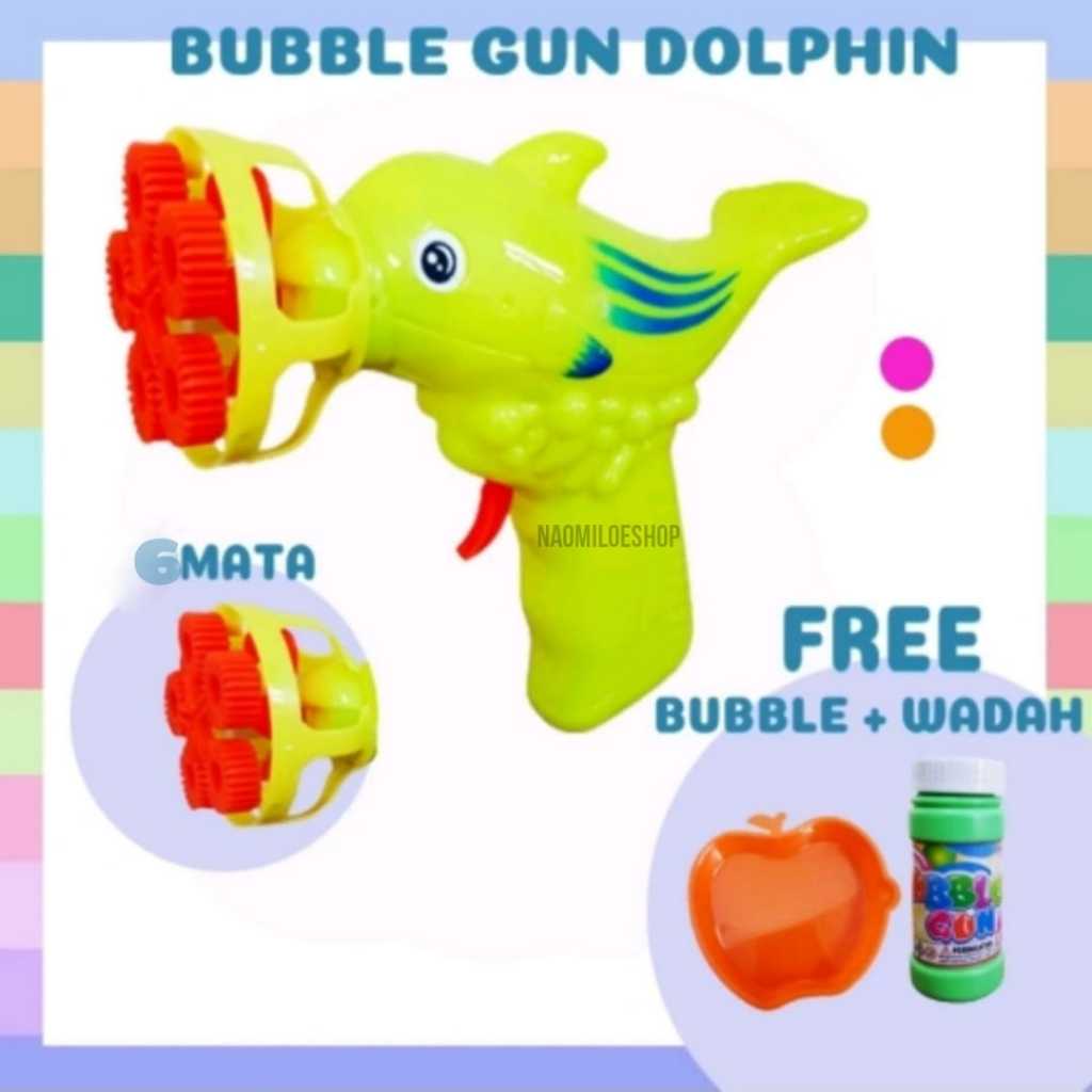 Jual Mainan anak Pistol Sabun Bubble Dolphin 5 Mata bubble gun ...
