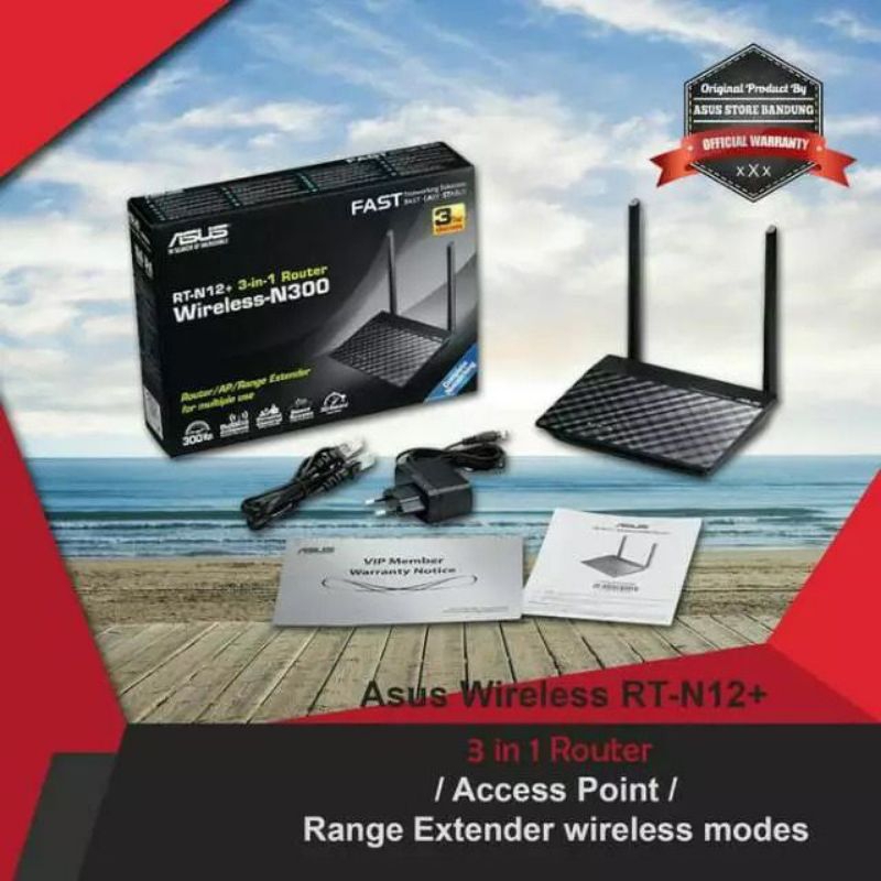 Jual Asus RT-N12+ Wireless N300 3-in-1 Router/ AP/Range Extender ...