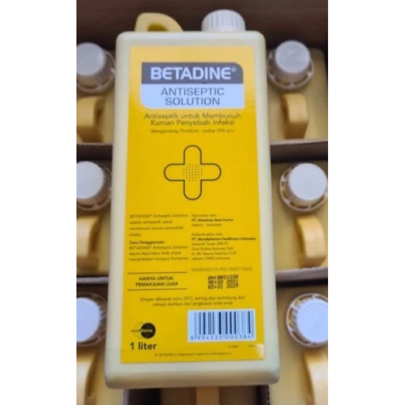 Jual Betadine Antiseptik Solution 1 Liter / Betadin Antiseptil 1000ml ...