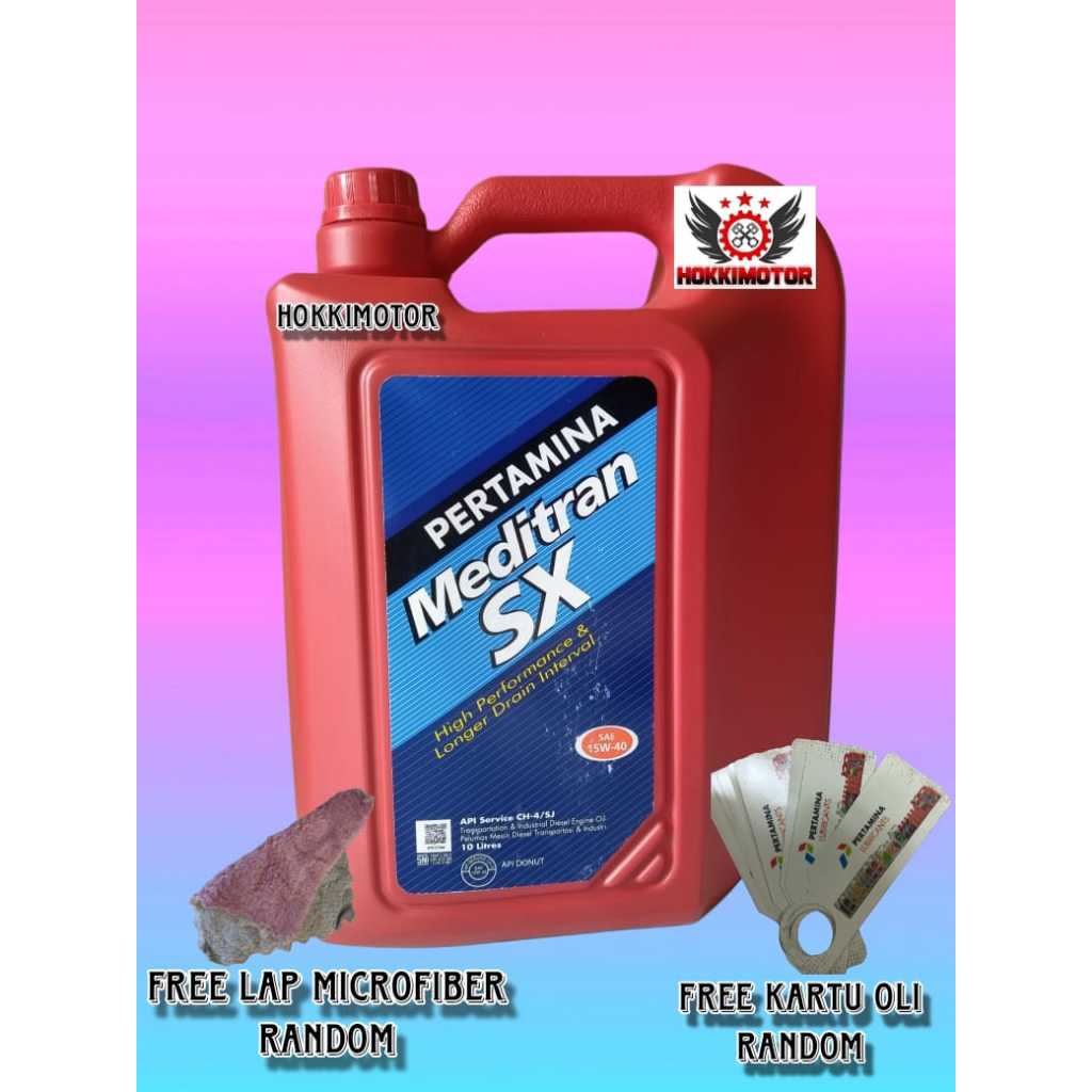 Jual OLI MESIN PERTAMINA MEDITRAN SX SAE 15W-40 10LITER DIESEL SOLAR GALON ( 1 PCS KARTU OLI ...