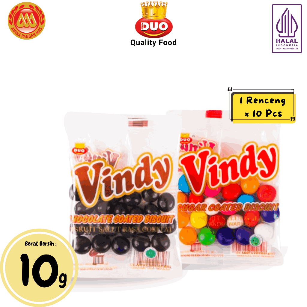 Jual DUO Vindy Coated Biscuit Biskuit Bola Salut Cokelat ( 1 Renceng x ...