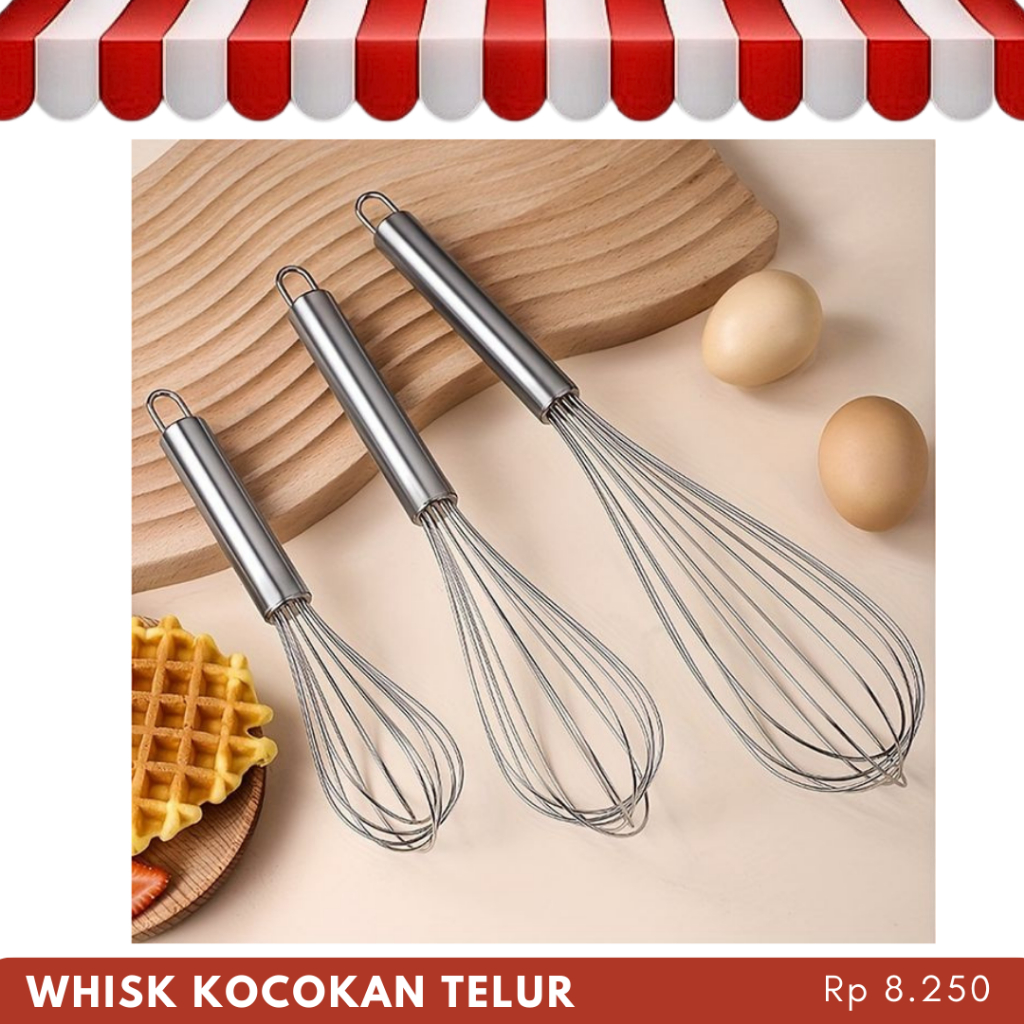 Jual Whisk Kocokan Telur Pengaduk Adonan Pengocok Perata Adonan 20cm ...