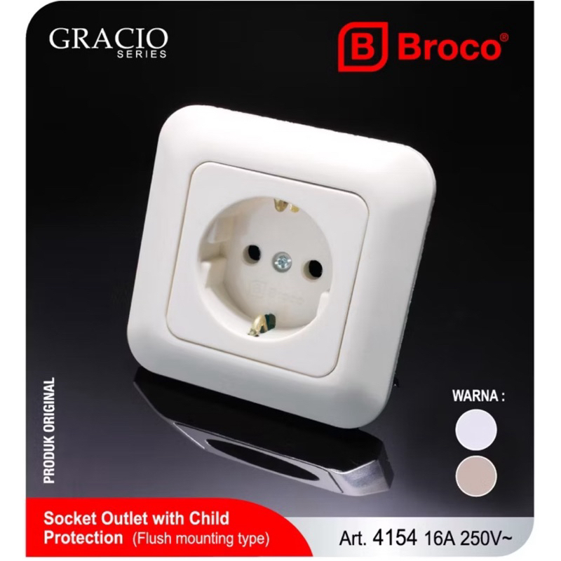 Jual Broco Electrical Gracio 4154 (B) Stop Kontak Dengan Pengaman ...