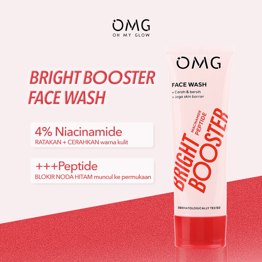 Jual OMG Oh My Glow Bright Booster Face Wash 50ml & 100ml [Membersihkan ...