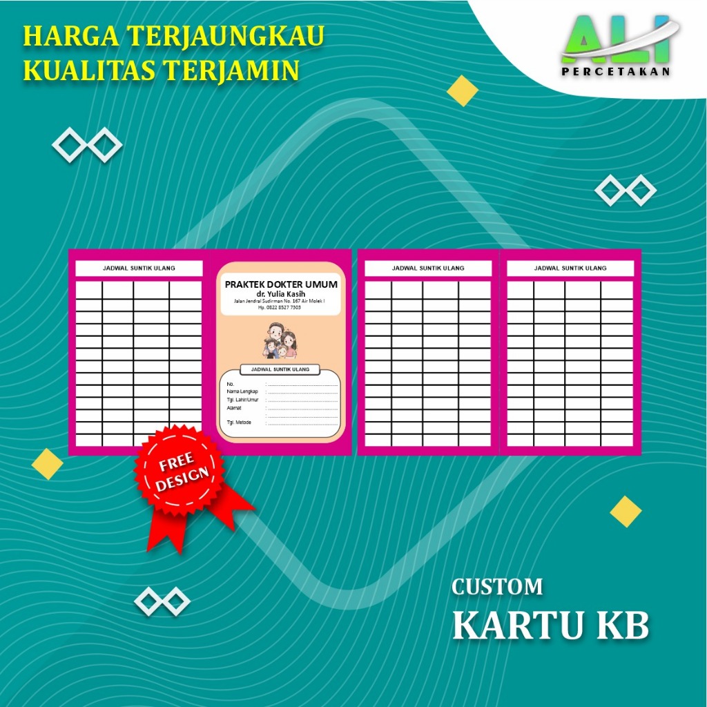 Jual CETAK CUSTOM KARTU KB / KARTU AKSEPTOR KB isi 100PCS | Shopee ...
