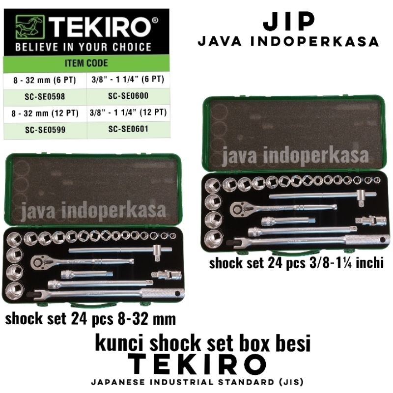 Jual TEKIRO kunci shock set 24 ukuran 3/8 - 1 1/4 inchi 1/2" Dr box ...