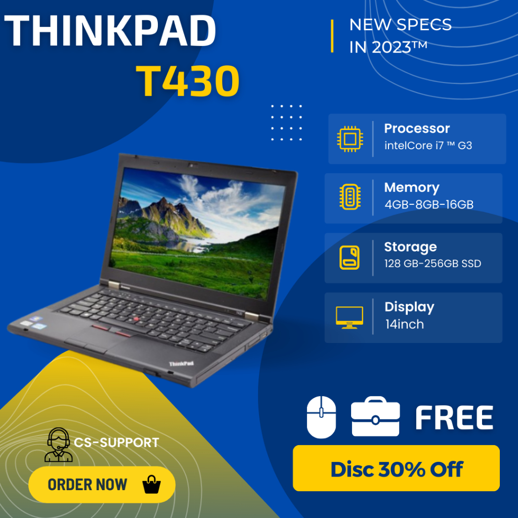 Jual Laptop Lenovo Thinkpad T430 Core i7 Dual Vga Ram 8GB Ssd 256GB ...
