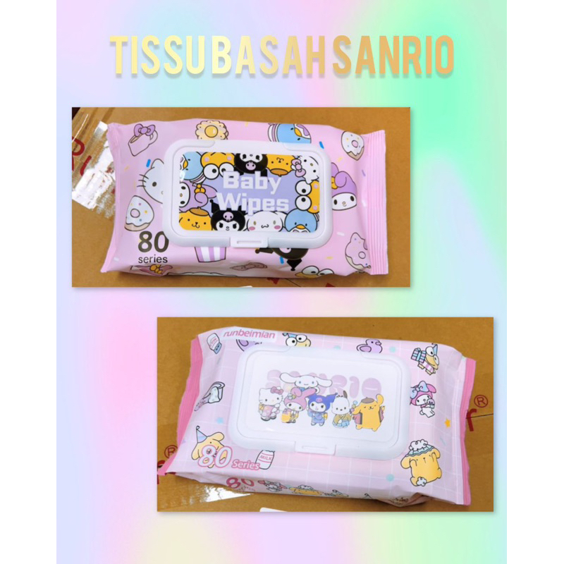 Jual LRMS Tisu Basah Isi 80 Lembar karakter Sanrio Tissue Basah Wipes ...