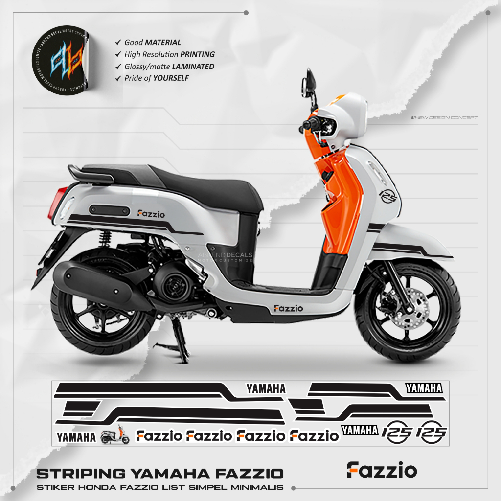 Jual STRIPING YAMAHA FAZZIO LIST SIMPEL MINIMALIS TRANSPARAN / STIKER FAZZIO GRAFIS / STRIPE ...