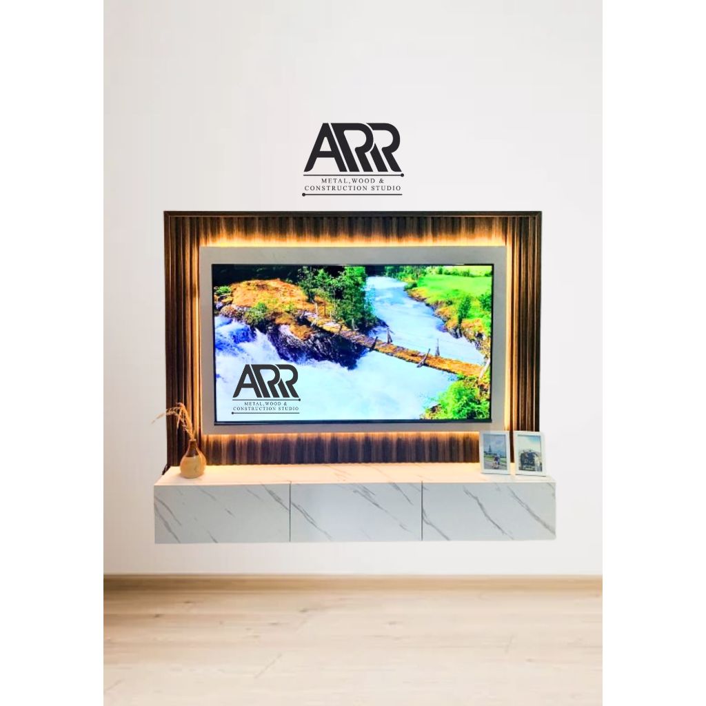 Jual BACKDROP TV FINISHING HPL DAN PVC PANEL | Shopee Indonesia