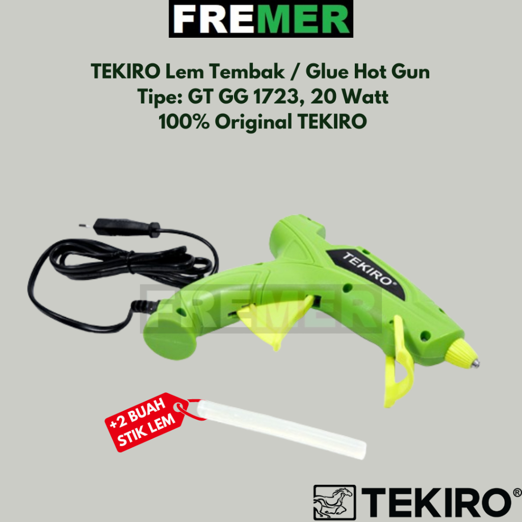 Jual TEKIRO Lem Tembak / Glue Gun / Hot gun GT GG 1723 20 Watt | Shopee ...