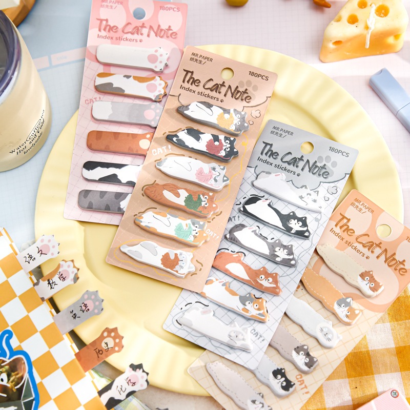 Jual Stick Marker Cat Note Series Index Sticker /Pembatas Buku Lucu ...