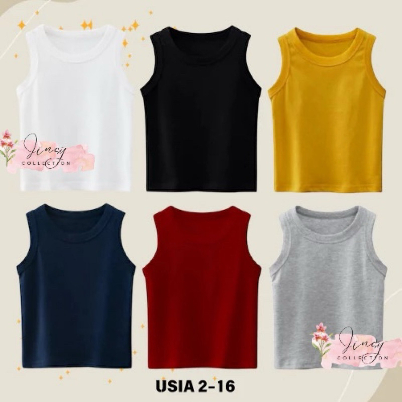 Jual Kaos Singlet Polos Anak Usia 2-16th Kaos Singlet Anak Unisex Cowok ...