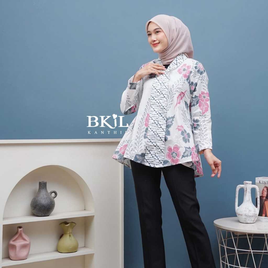 Jual KANTHIL Baju Batik Wanita Modern Blouse Batik Kerja Wanita Seragam ...