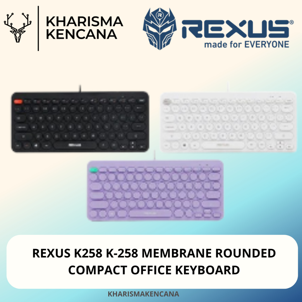 Jual REXUS K258 K-258 MEMBRANE ROUNDED COMPACT OFFICE KEYBOARD | Shopee ...